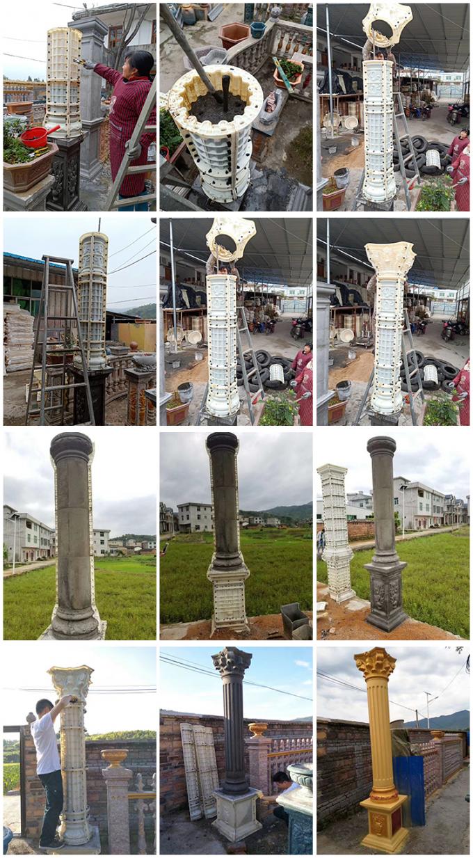 House Decorative Column Moulding , Dia30cm Cement Column Molds