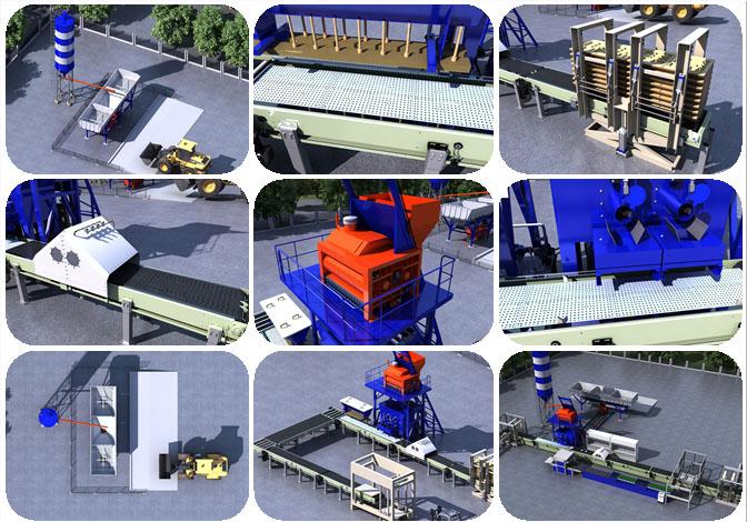 Wet Cast Machinery 3D Wall Panel Production Line Paver Block ...